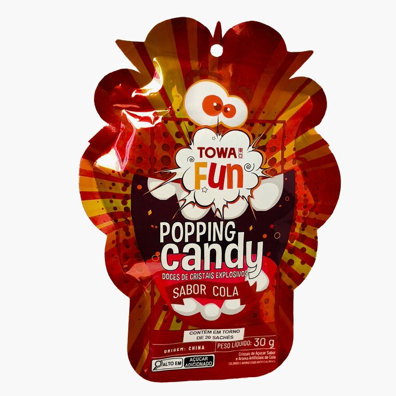 Mini-bala que estala na boca (Sabor Cola) - Cristais Explosivos - 30g ...